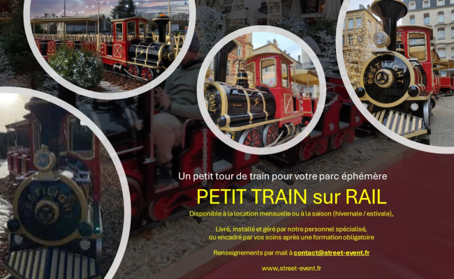 Pose de petit train sur rail - Arbre de Noël par Street Event